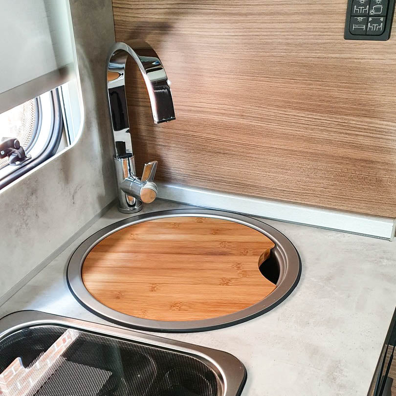 Cutting board with sink cover for Knaus models (round)